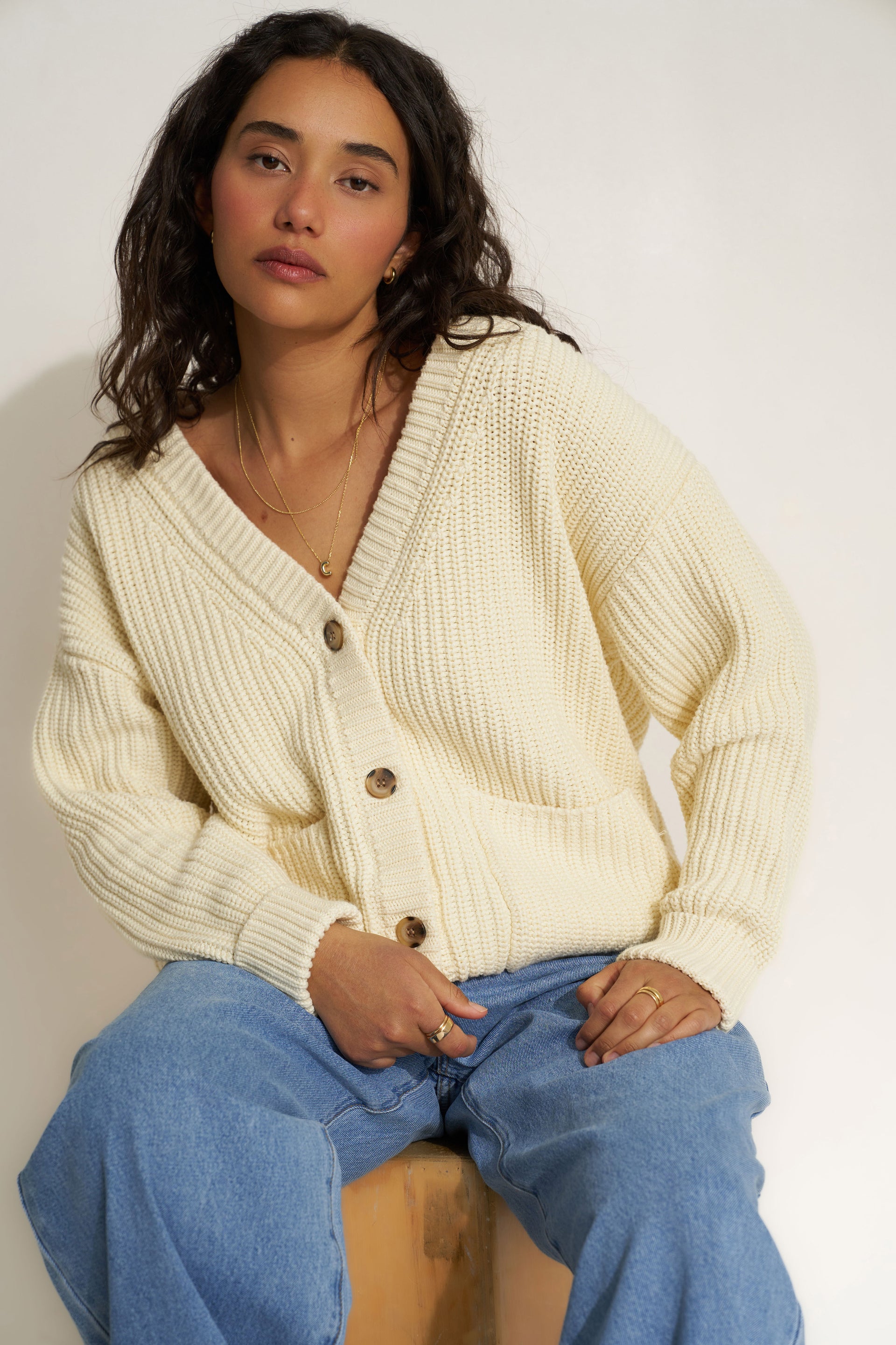 The Cardigan - Creme – Callahan Knitwear