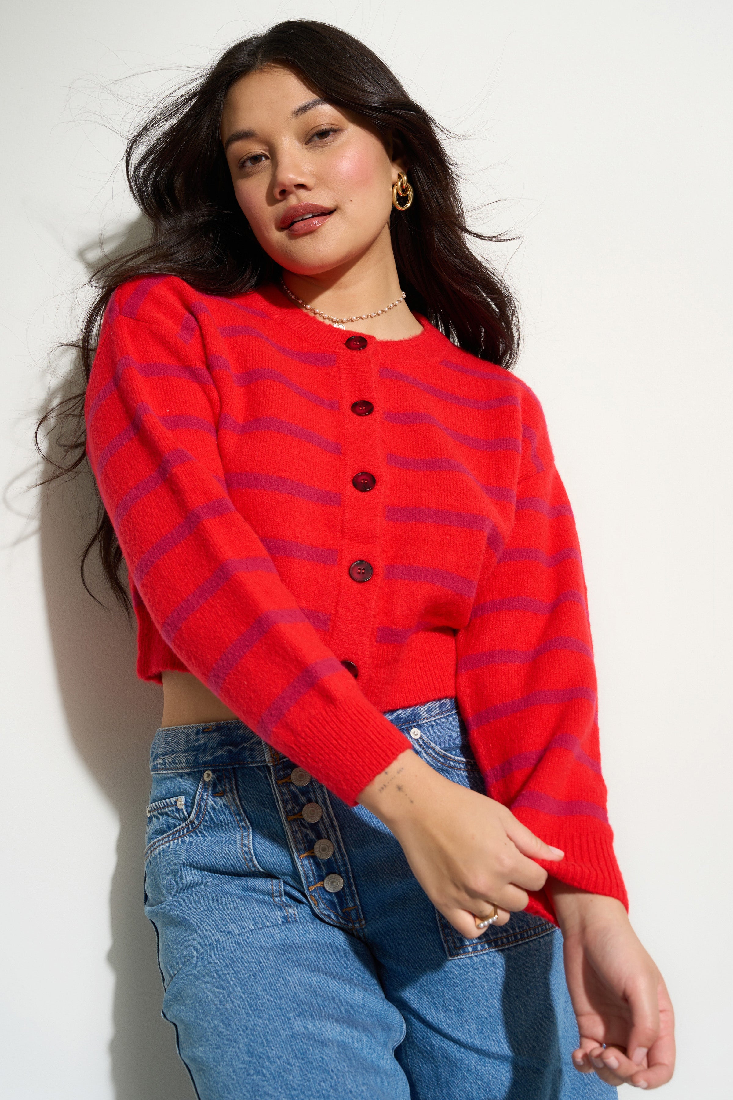 Fiona Cardigan - Red – Callahan Knitwear